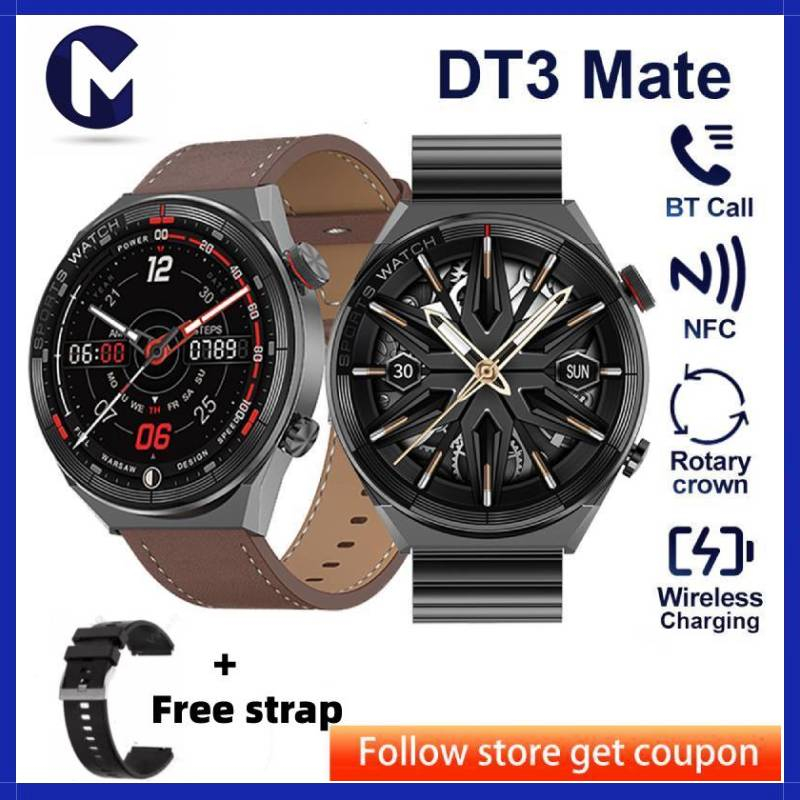 Jual MIDO DT3 Mate Round Smart Watch 1.5" HD Screen NFC GPS BT Call BT ...