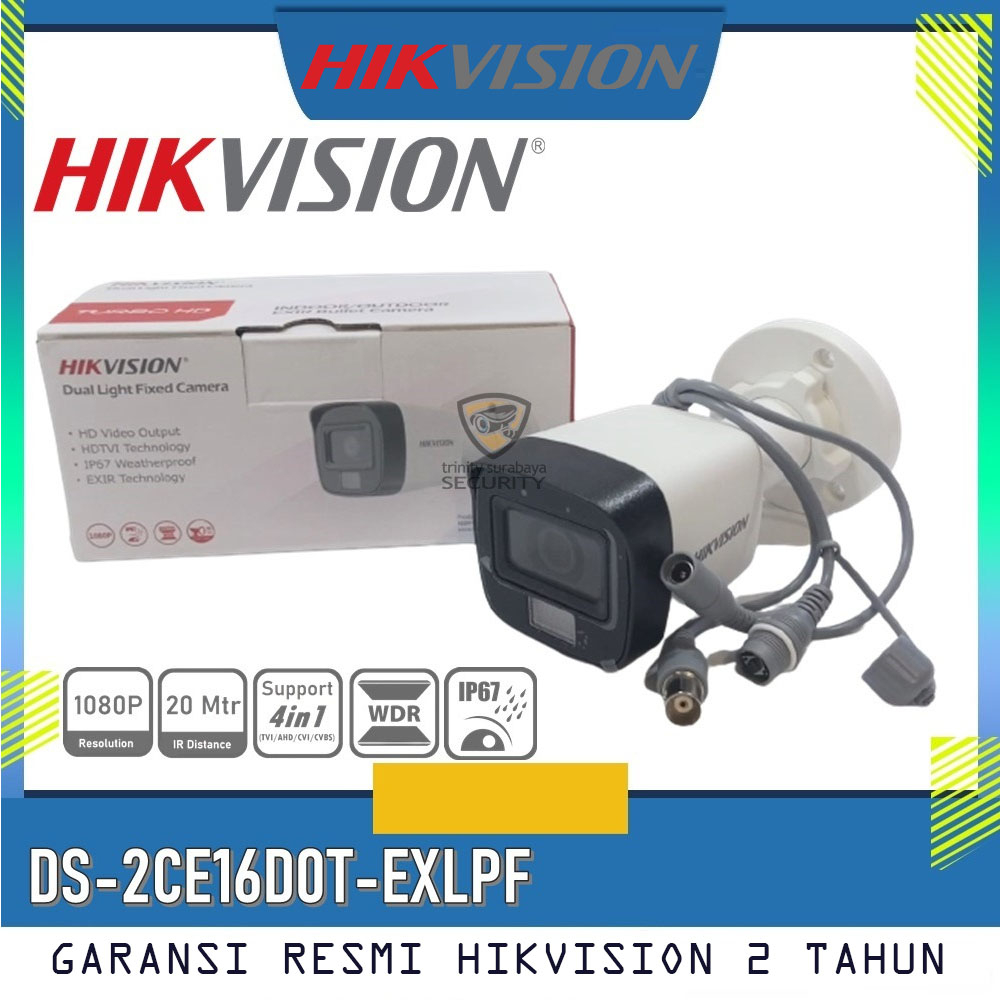 Jual DS-2CE16D0T-EXLPF - CCTV HIKVSION 2MP OUTDOOR TURBO HD DUAL LIGHT | Shopee Indonesia