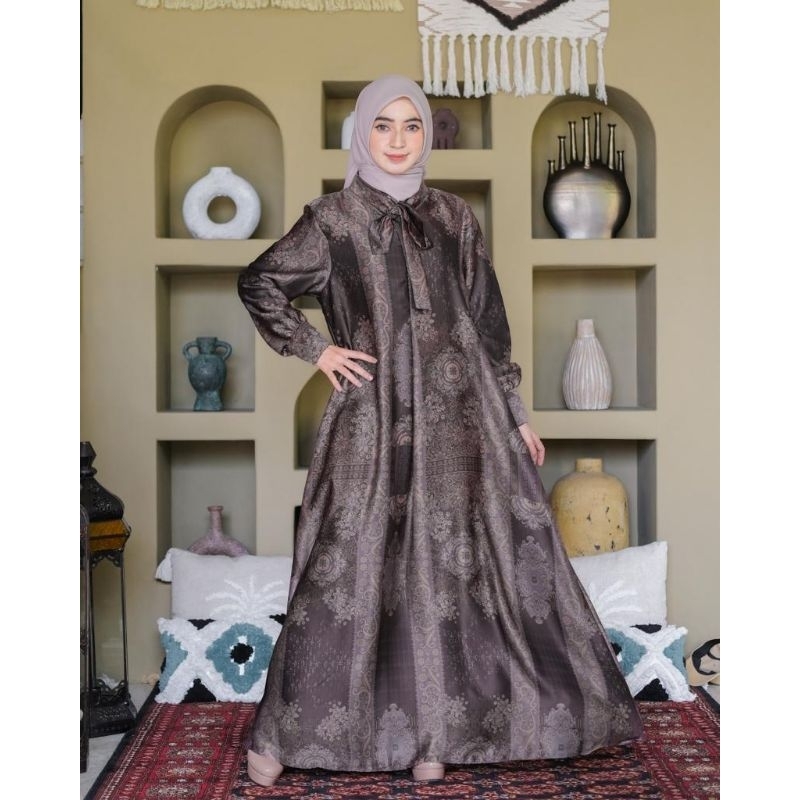 Jual Gamis Manda Dress Ready Jumbo / Gamis Silk Premium / Gamis Pesta ...
