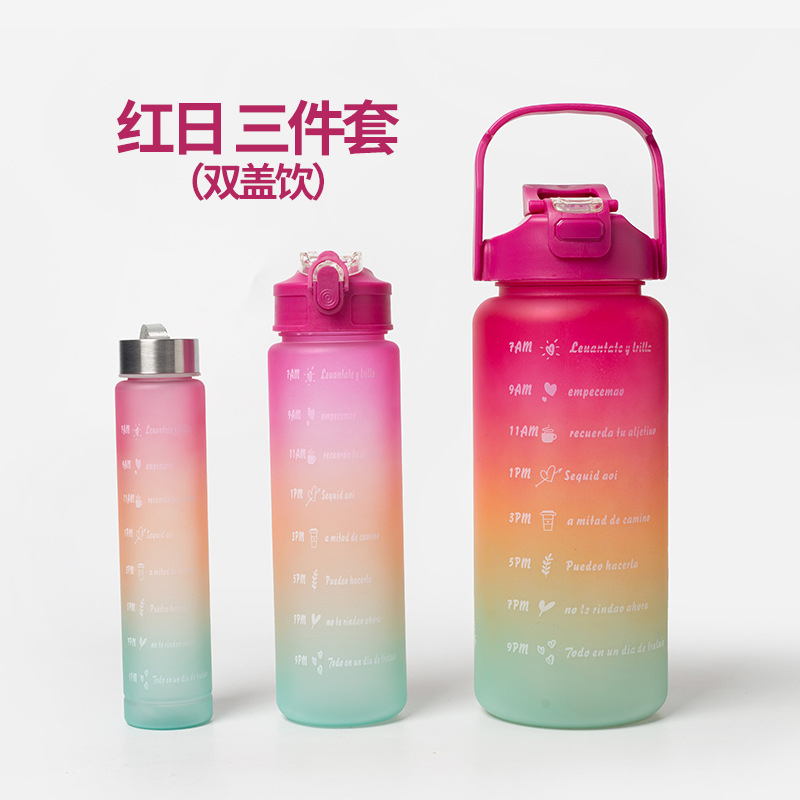 Jual BOTOL MINUM GRADASI/BOTOL MINUM BERANAK 3IN1 PENANDA WAKTU ...