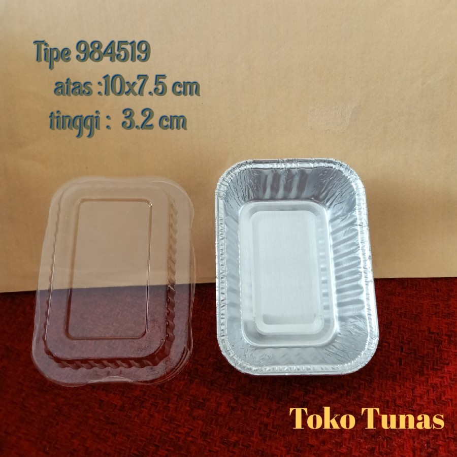 Jual Tray/Loyang Alumunium Foil Tipe BX984519 BX 984519 ukuran 10x7.5 cm + TUTUP | Shopee Indonesia
