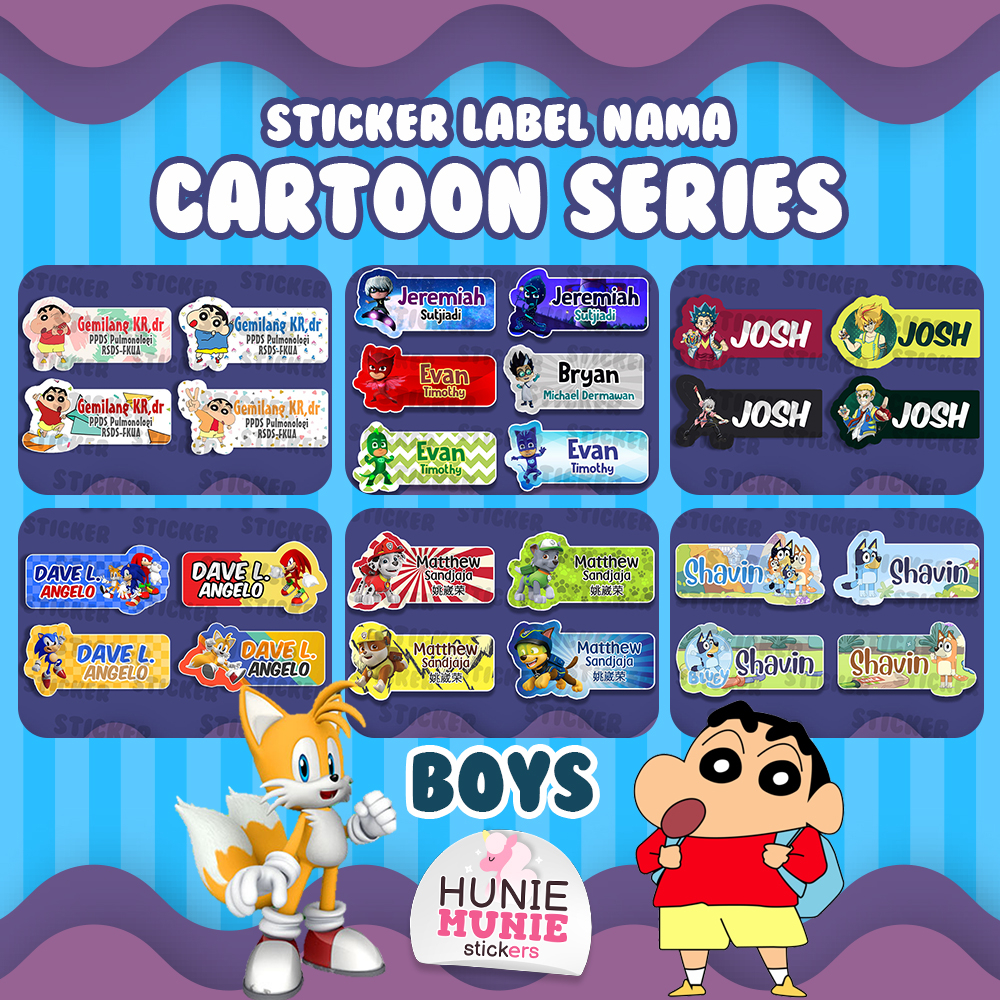 Jual Sticker Label Nama - BOYS CARTOON SERIES (100pcs+) Lion King PJ ...