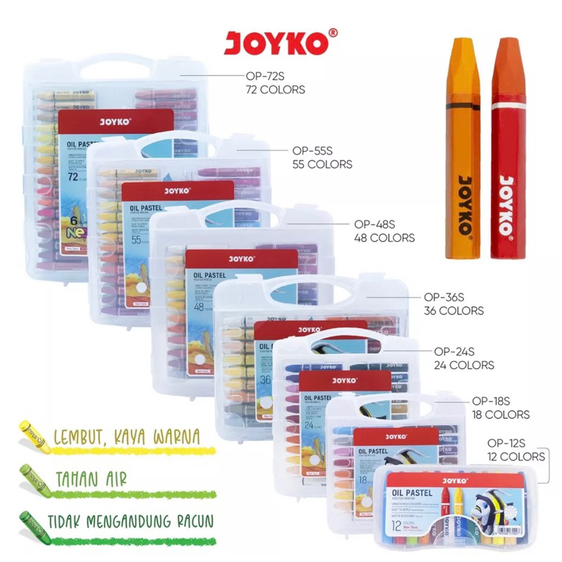 Jual Oil Pastel/Crayon JOYKO 12 18 24 36 48 55 warna | Shopee Indonesia