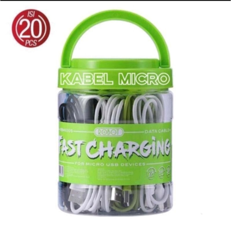 Jual KABEL DATA ROBOT RBM100S MICRO USB / TYPE C Tepsi ( isi 20 pcs ...