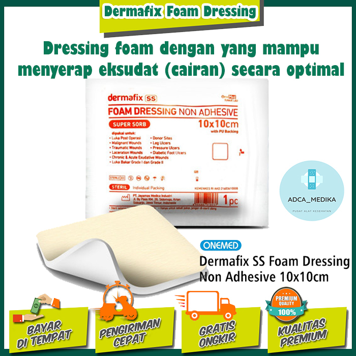 Jual DERMAFIX SS FOAM PERBAN LUKA FOAM DRESSING 10x10CM PENYERAP ...