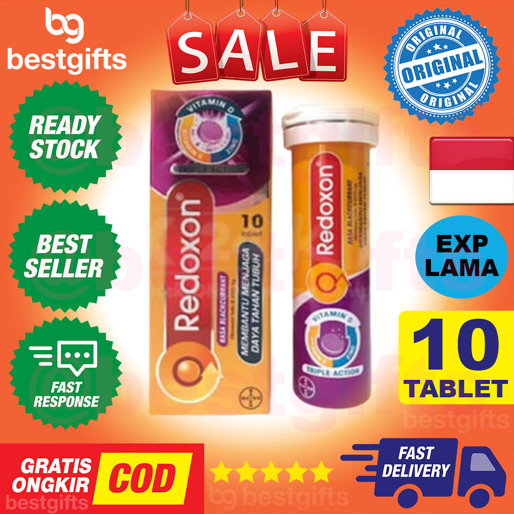 Jual REDOXON TRIPLE ACTION VITAMIN C + ZINC Rasa Blackcurrant 10 Tablet ...