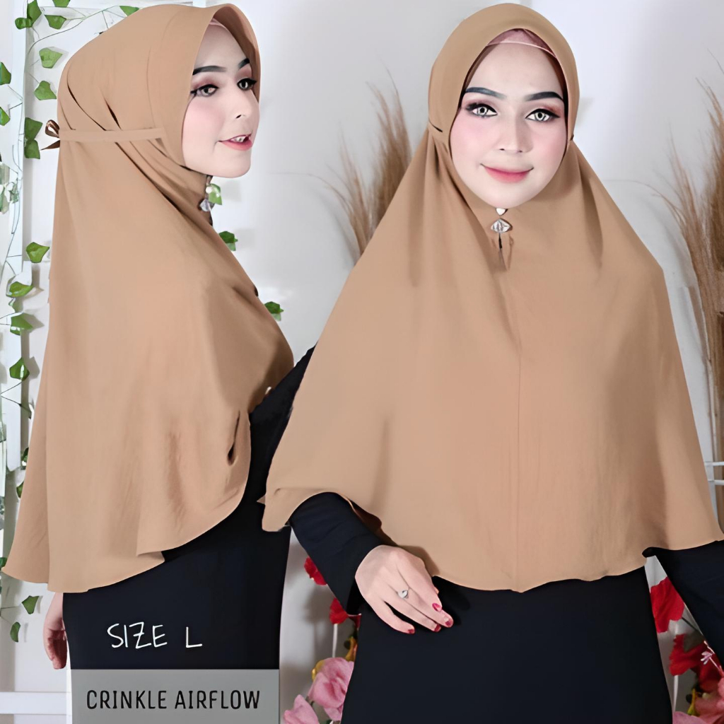 Jual Bergo crinkle airflow ped tali size L/hijab instan crinkle airflow size L ped | Shopee ...