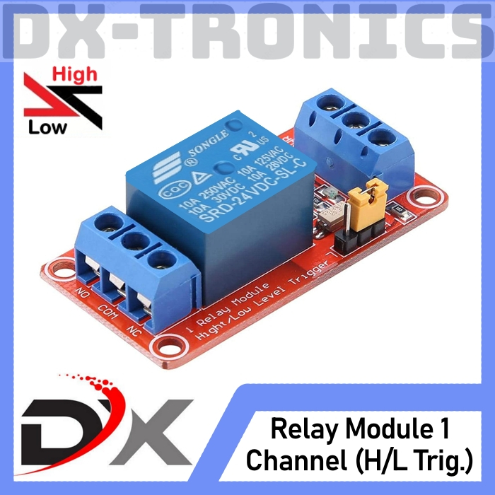 Jual Relay Module 1 Channel 5V 12V 24V Supports High and Low Trigger ...