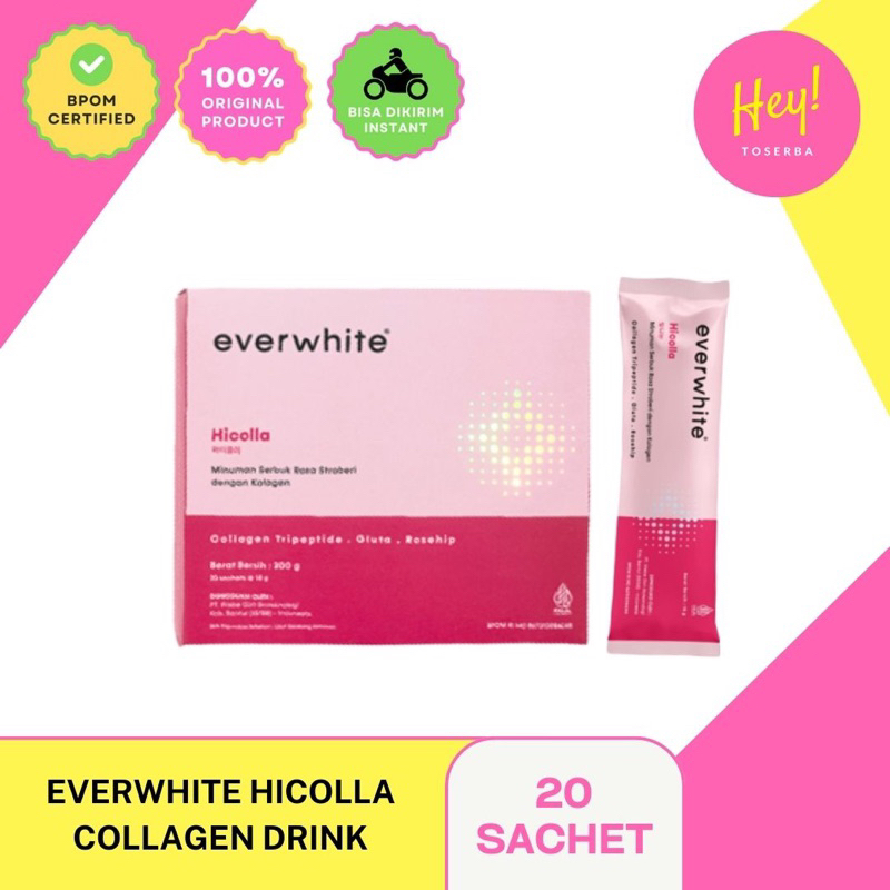 Jual Everwhite Hicolla Collagen Drink 20 Sachet | Shopee Indonesia