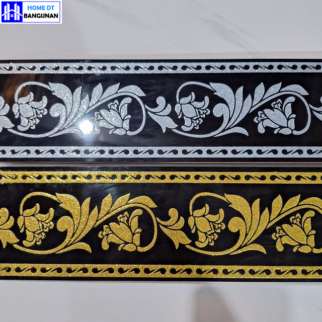 Jual List plin keramik dinding 10x60cm (azenda gold & silver) | Shopee ...