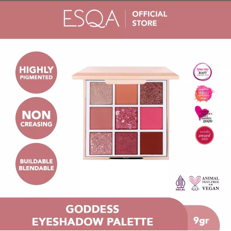 Jual ESQA GODDESS EYESHADOW PALETTE PEACH BRONZE PINK GOLDIE MAUVE ...