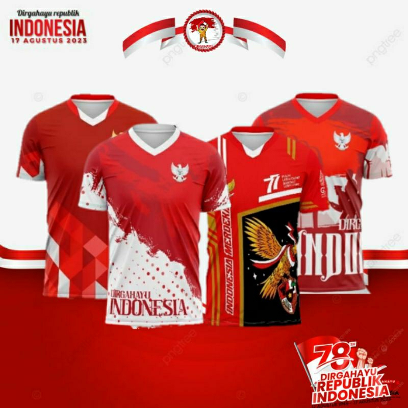 Jual JERSEY BAJU KAOS HUT RI KE 78 / INDONESIA MERDEKA /DIRGAHAYU | Shopee Indonesia