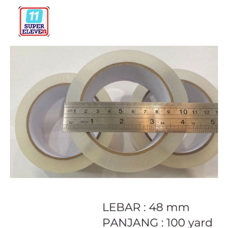 Jual LAKBAN PUTIH CLEAR BENING SUPER LENGKET 48 mm x 100 yard | Shopee Indonesia