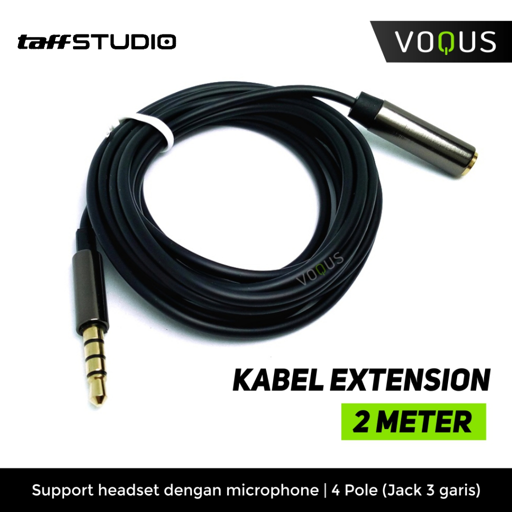 Jual Kabel Extension Audio Stereo 2 Meter AUX Earphone Headset Speaker ...
