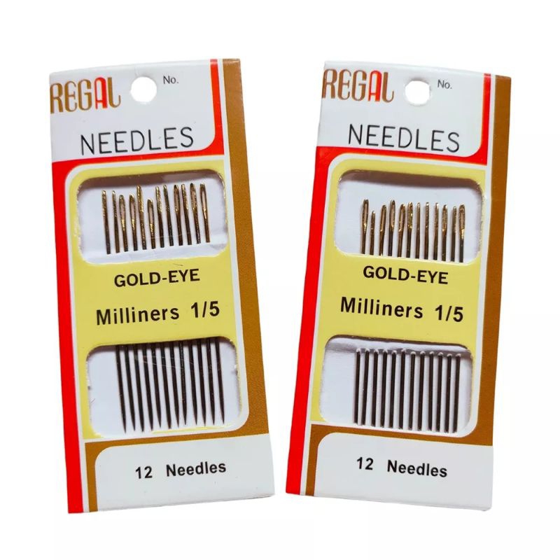 Jual COD Jarum Jahit Needles- Jarum Jahit REGAL Gold Eye- 1/5 Miliners ...
