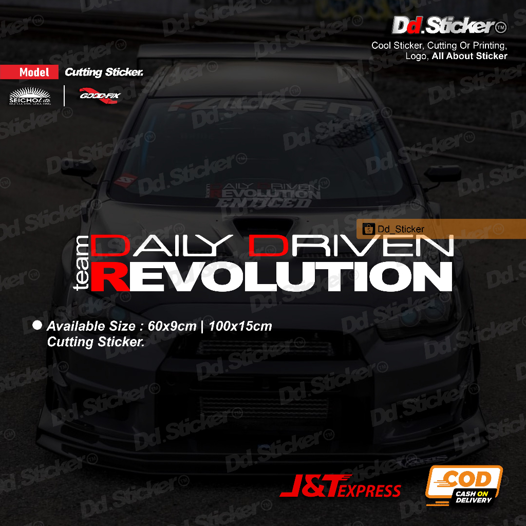 Jual Sticker Daily Driven Revolution Kaca Mobil | Cutting Sticker | Shopee Indonesia