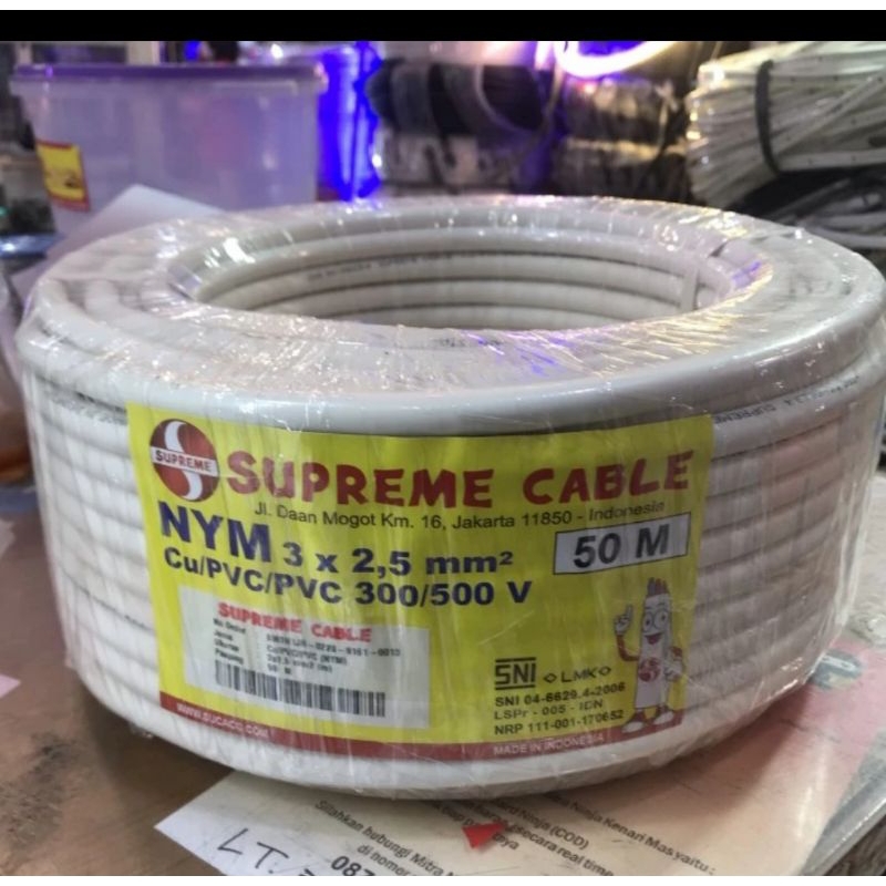 Jual Kabel Listrik NYM 3X2.5 mm 3 x 3,5 mm 50 Meter Supreme | Shopee Indonesia