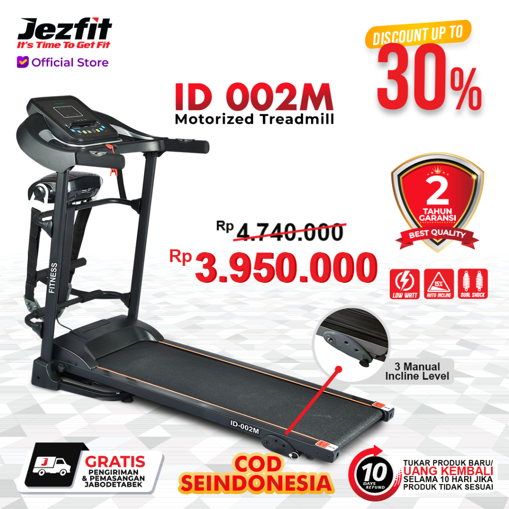 Jual Alat Olahraga Treadmill Alat Fitness Treadmill ID-002M Alat ...