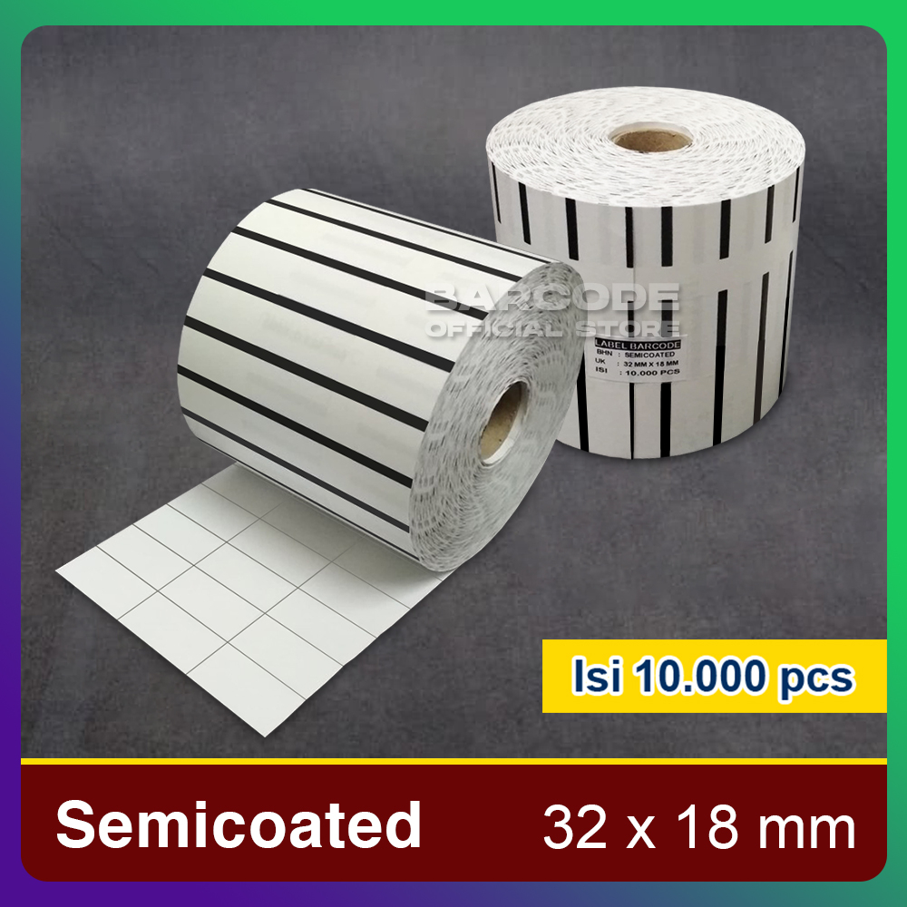 Jual Label Sticker Barcode 32mm X 18mm ( 3 Line) Semicoated Isi 10.000 ...