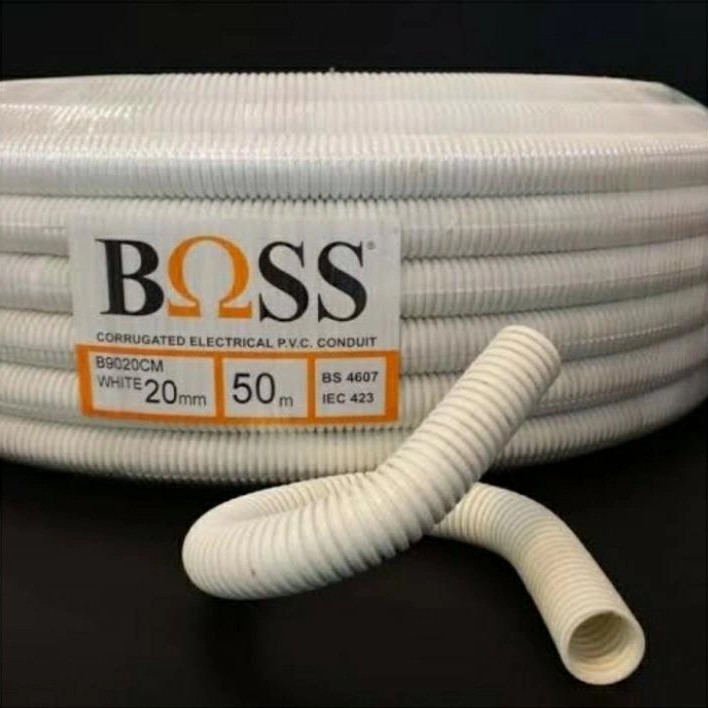 Jual BOSS Flexible Conduit PVC 20MM Warna Hitam atau Putih | Shopee ...