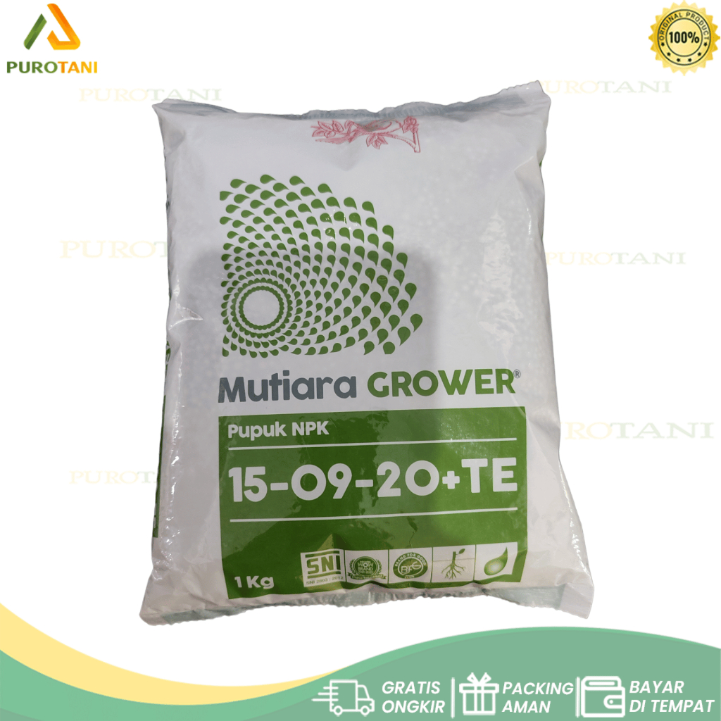 Jual NPK Mutiara GROWER 15-09-20+TE meroke npk grower 1 kg | Shopee ...