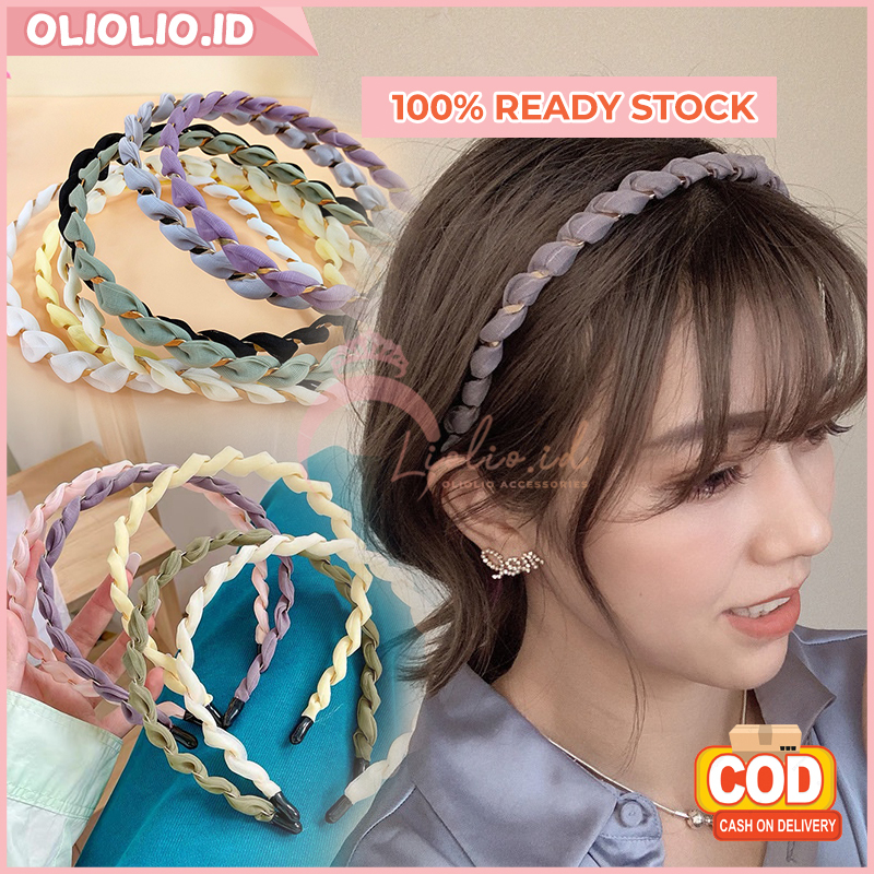 Jual Bando Korea Dewasa Kepang Lilit Model Spiral Bandana Wanita ...