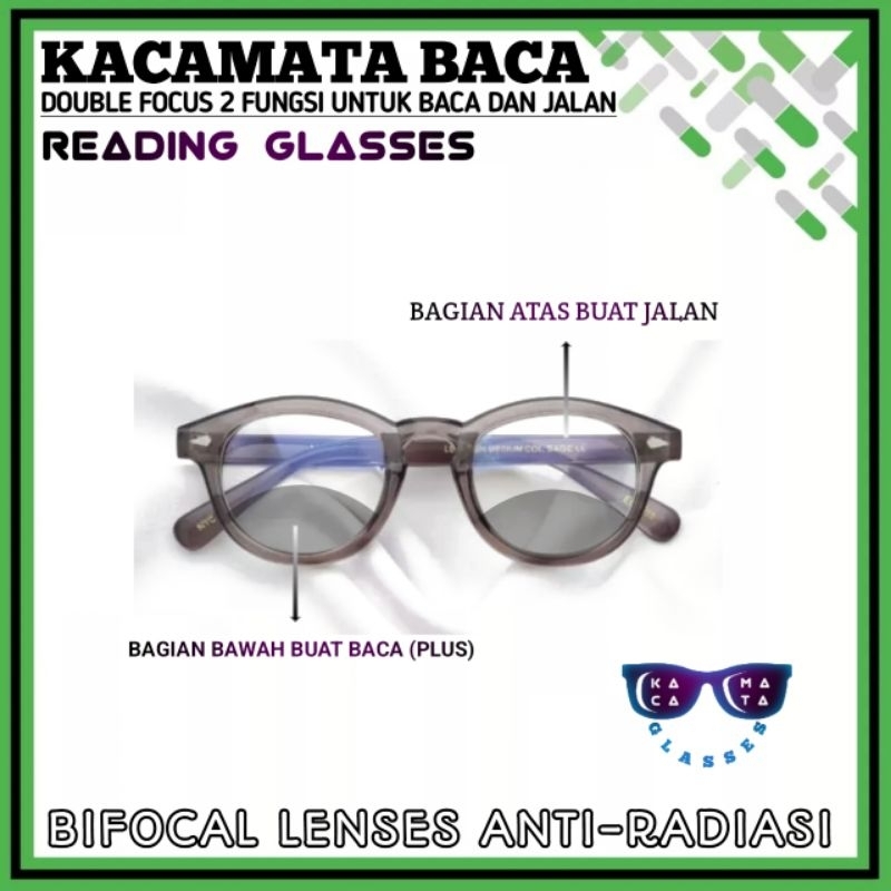 Jual Kacamata Baca Plus Double Focus Baca & Jalan | Lensa Antiradiasi Pria/Wanita | Frame ...