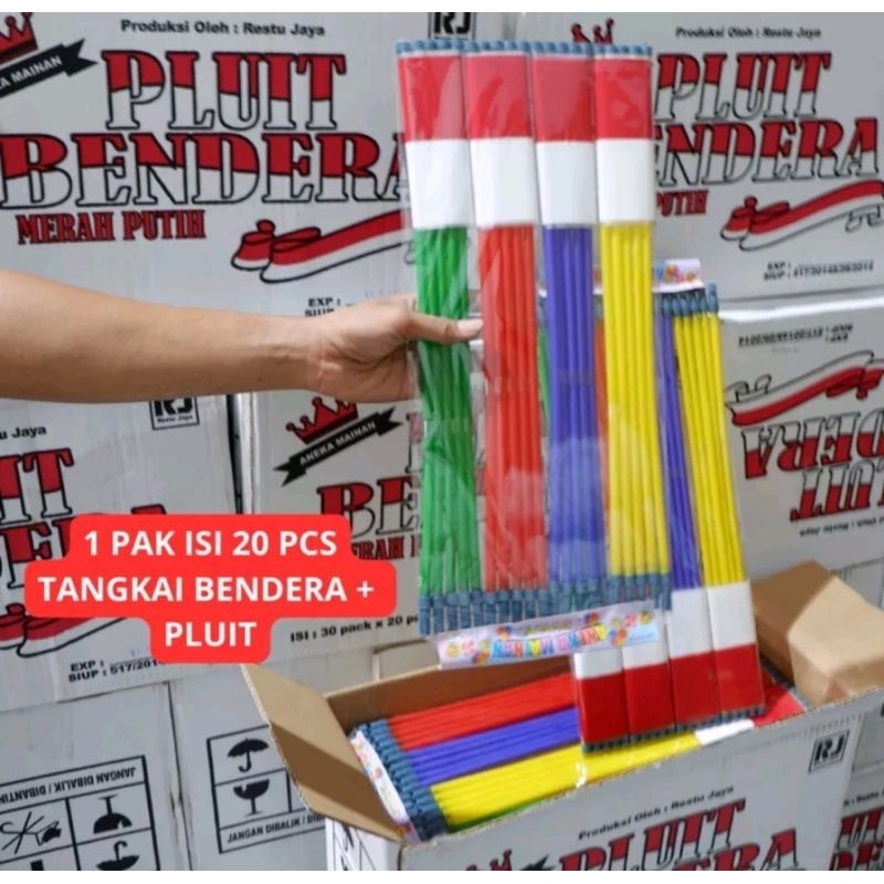 Jual bendera tongkat pluit bendera merah putih atribut agustusan ...