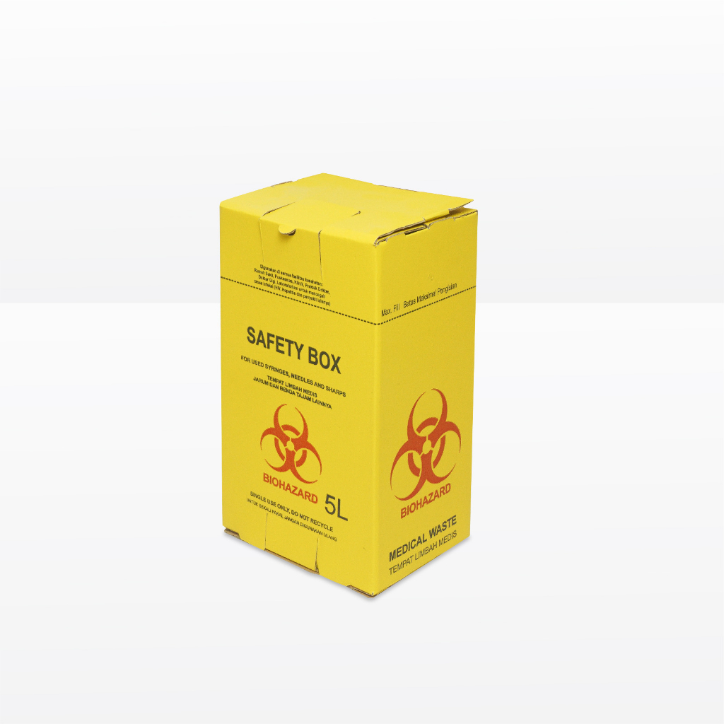 Jual SAFETY BOX 5 Liter Sampah Medis/Safetybox/Alkes/BioHazard/Kardus ...