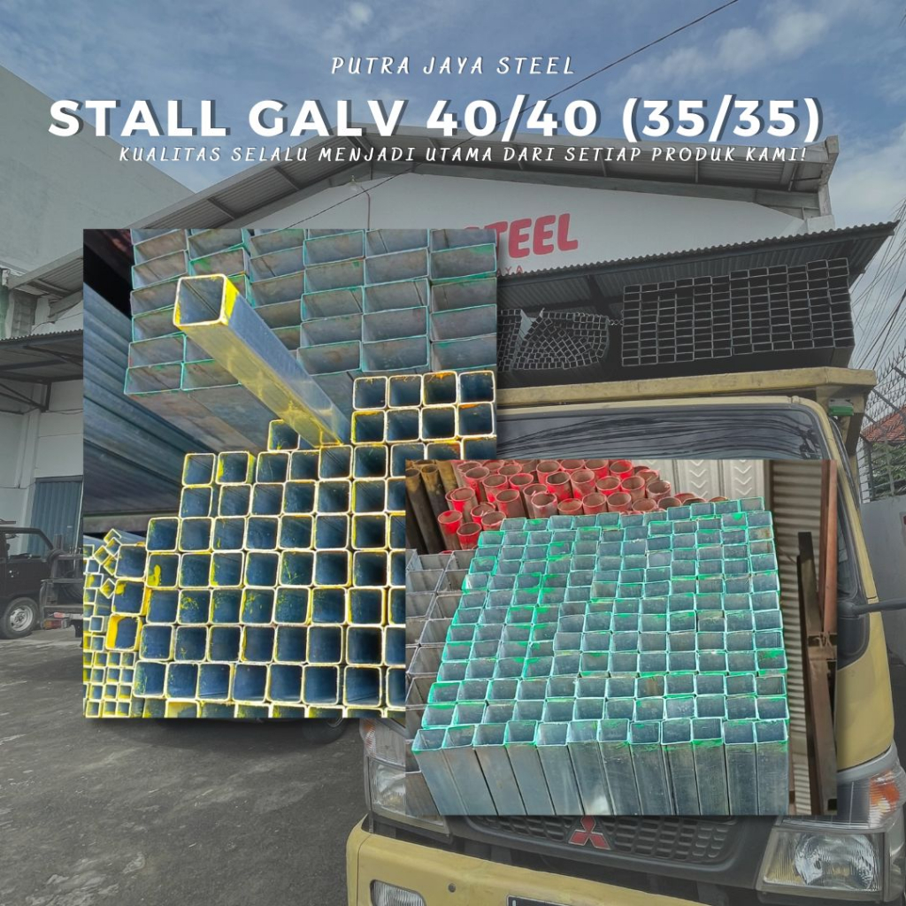 Jual PIPA KOTAK STALL GALVANIS 40/40 (35/35) BERBAGAI MACAM KETEBALAN ...