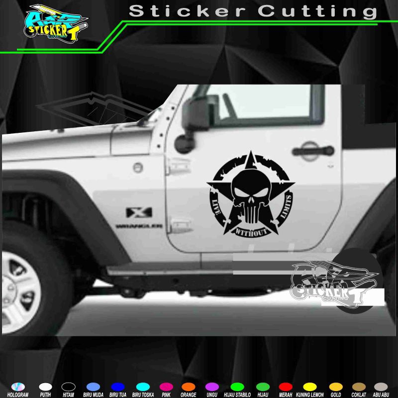 Jual Stiker Cutting Sticker Body Kaca Mobil JEEP LIVE WITHOUT LIMITS ...