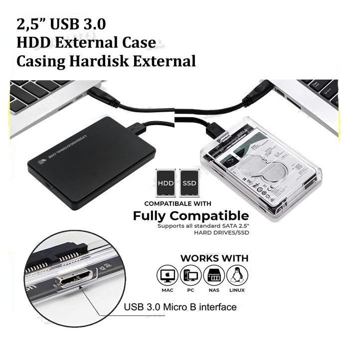Jual Casing Hardisk External HDD SSD External Case 2.5" USB 3.0 Enclosure | Shopee Indonesia