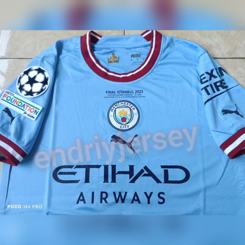 Jual JERSEY FINAL MANCHESTER CITY FULL PATCH UCL 2023 (BISA SABLON NAMA ...