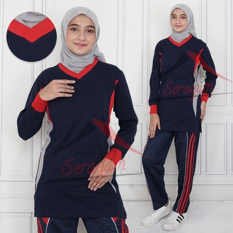 Jual Kaos Olahraga Wanita Seragam Baju Senam Wanita 1 Set Training ...