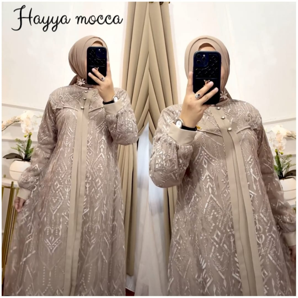 Jual Hayya dress / gamis maxy cantik detail brukat mutiara / gaun pesta ... Jual Hayya dress / gamis maxy cantik detail brukat mutiara / gaun pesta ...