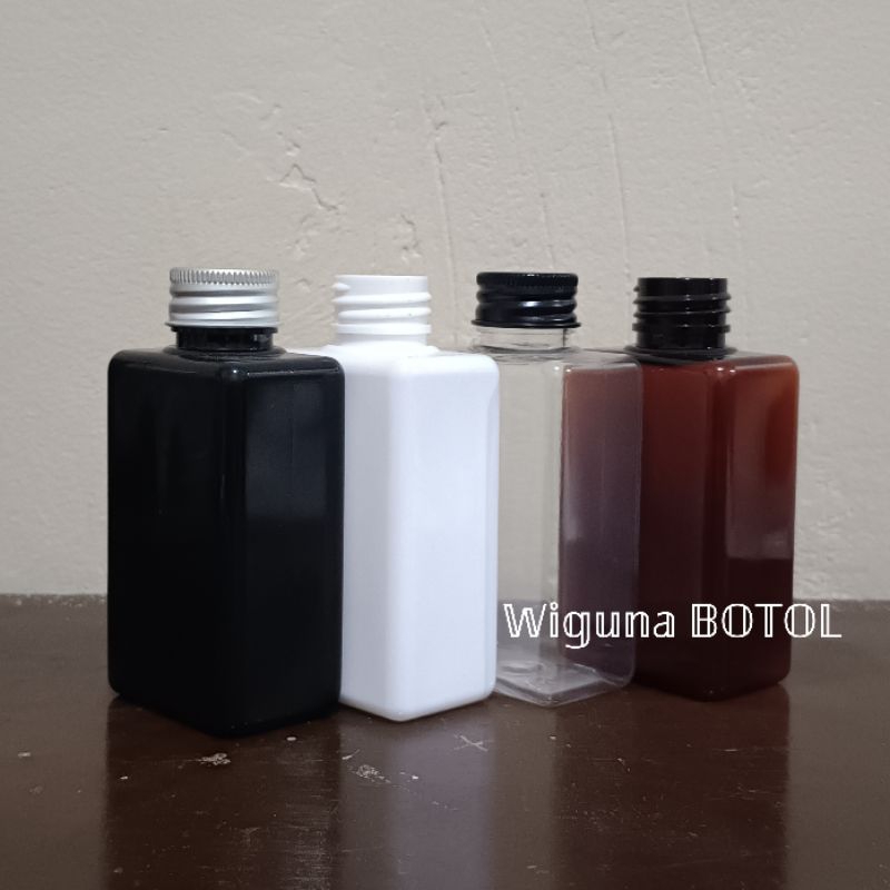 Jual Botol PET Kotak 100ml Tutup Ulir Alumunium | Shopee Indonesia