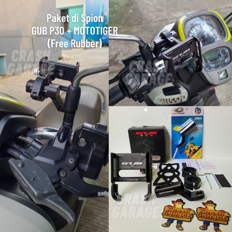 Jual GUB P30 Phone Holder Hp Motor GUP P30 Original Dudukan Hp di Motor Tempat Hp di Motor Stand ...