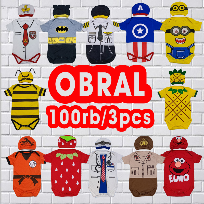 Jual kaos baju jumper bayi karakter romper jamper set pakaian laki laki ...