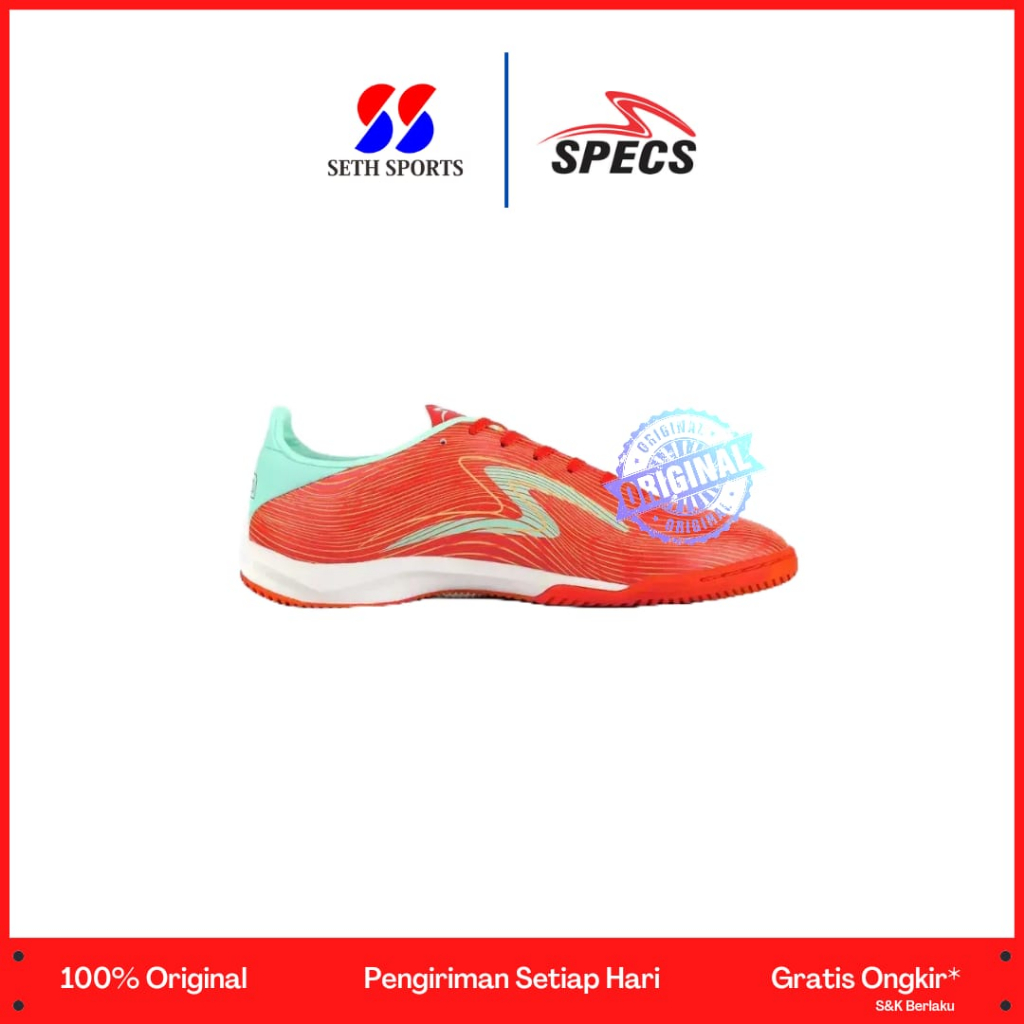 Jual Sepatu Futsal Specs LS Evolution IN Original - Torch Red/Aqua ...