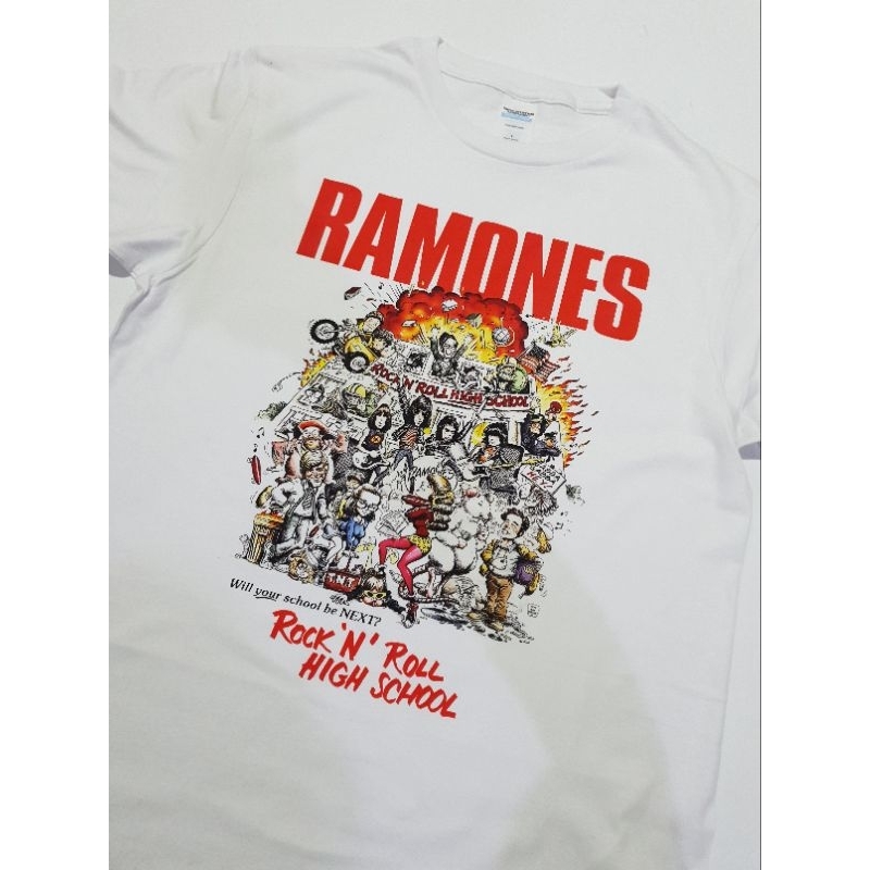 Jual Kaos Baju Band Rock Ramones Rock N Roll High School - RAM23 WH ...