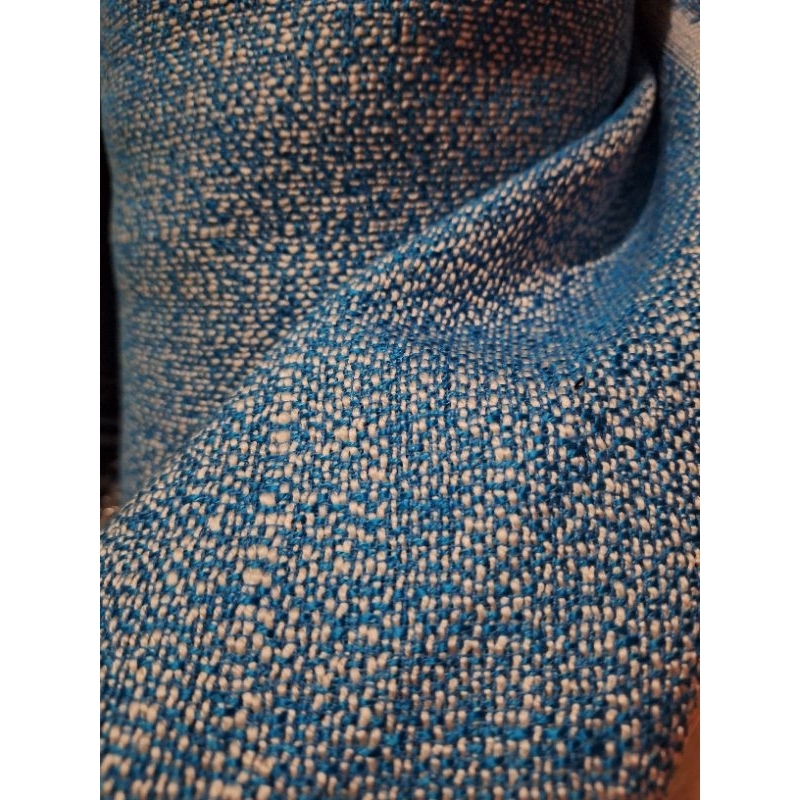 Jual Kain Bahan tweed asli original white soft Blue High Quality ...