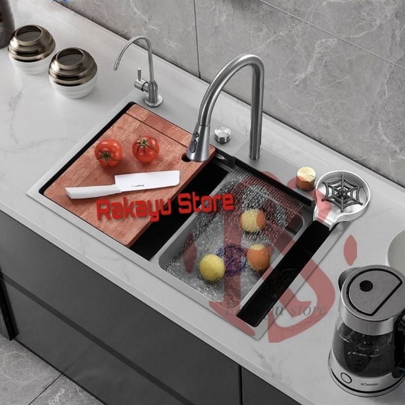 Jual KITCHEN SINK MODERN 1 LUBANG STAINLESS STEEL 304 KITCHEN SINK ...
