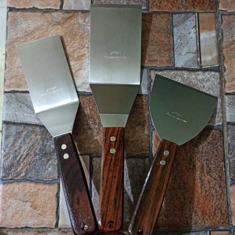 Jual Spatula stainless bengkok dan kape lurus roti dan nasi | Shopee ...