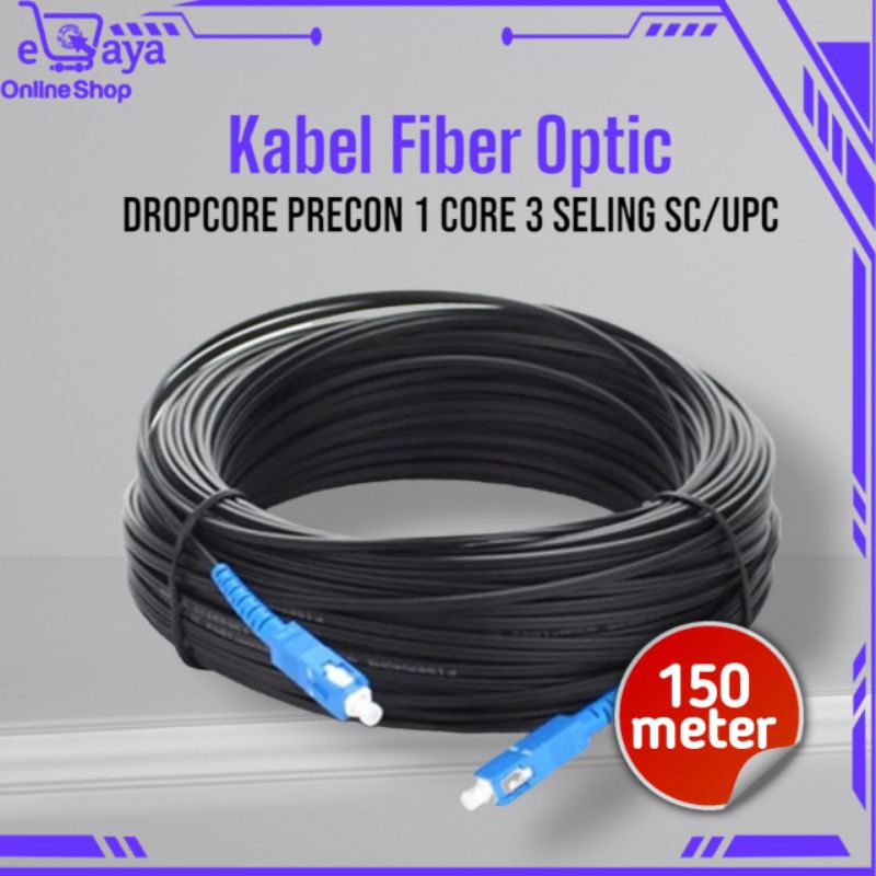 Jual Kabel Fo Precon 1 Core 3 Seling 150 Meter SC UPC | Kabel FO Fiber Optic 150M | Shopee Indonesia