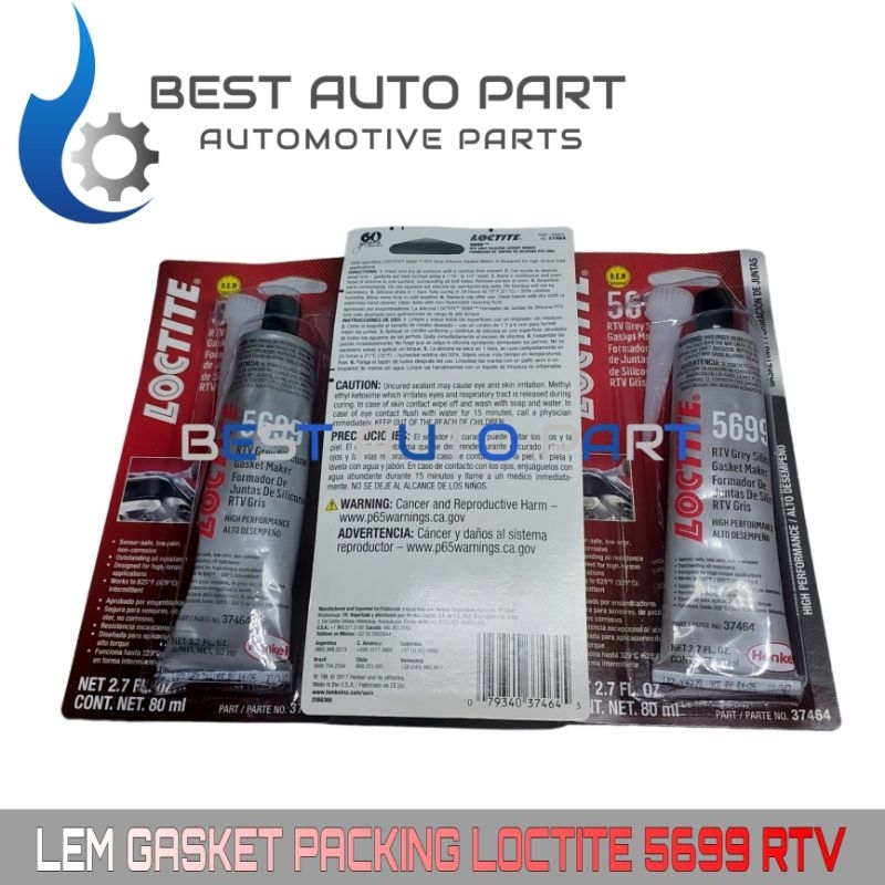 Jual Lem Gasket Packing Loctite 5699 RTV Silicone Gasket GREY 80ml USA | Shopee Indonesia