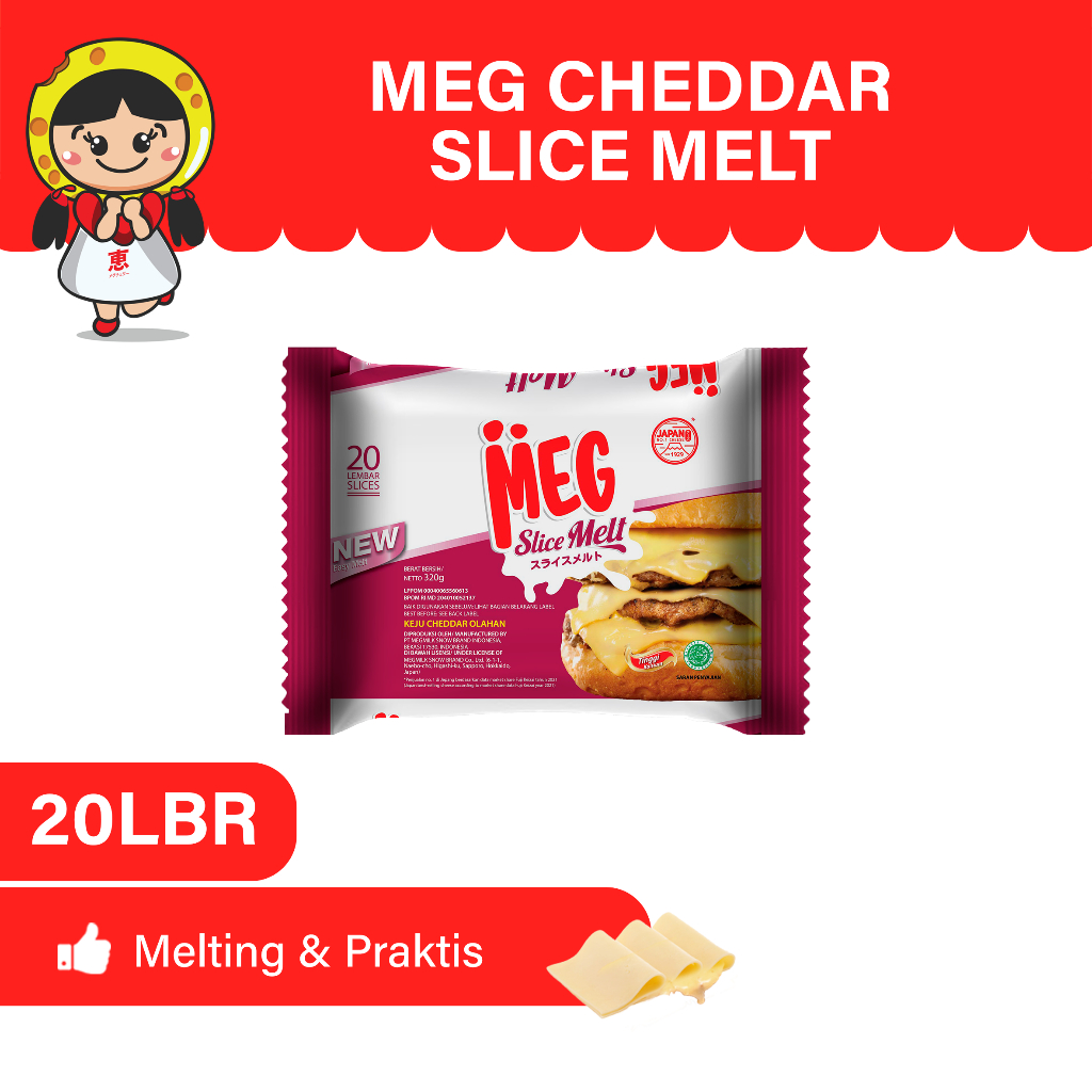 Jual MEG Cheddar Slice Melt 20 slices | Shopee Indonesia