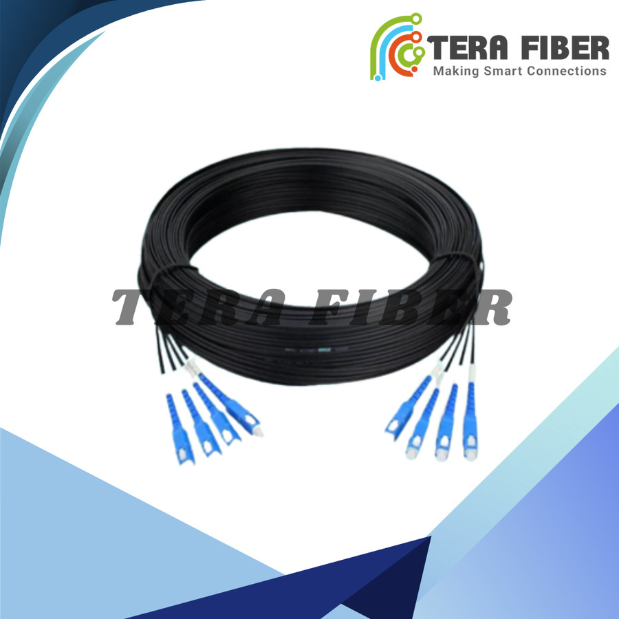 Jual Kabel ftth dropcore precon 4 core 100m lengkap konektor READY ...