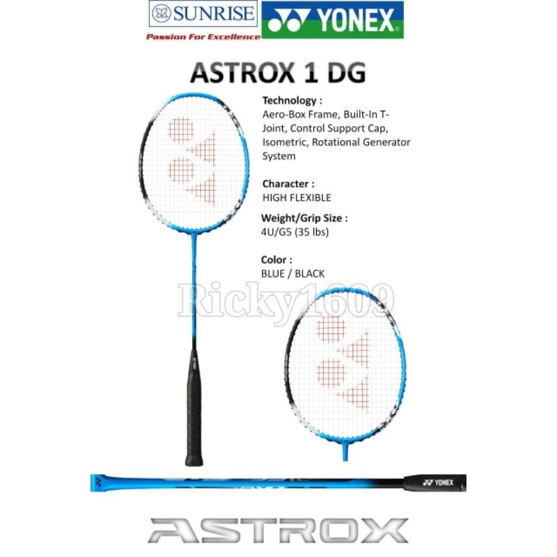 Jual RAKET BADMINTON YONEX ASTROX 1 DG - HEAD HEAVY BALANCE - HIGH ...