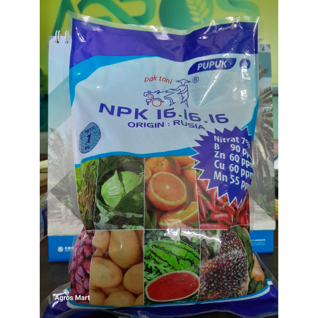 Jual Pupuk NPK 16-16-16 Biru NPK Pak Tani 50 kg NPK Rusia repack 1kg | Shopee Indonesia