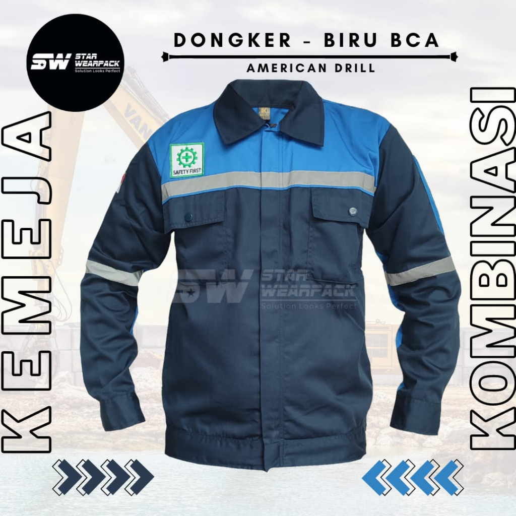 Jual Star Wearpack - Atasan Baju Kerja Proyek Warna Dongker Kombinasi ...